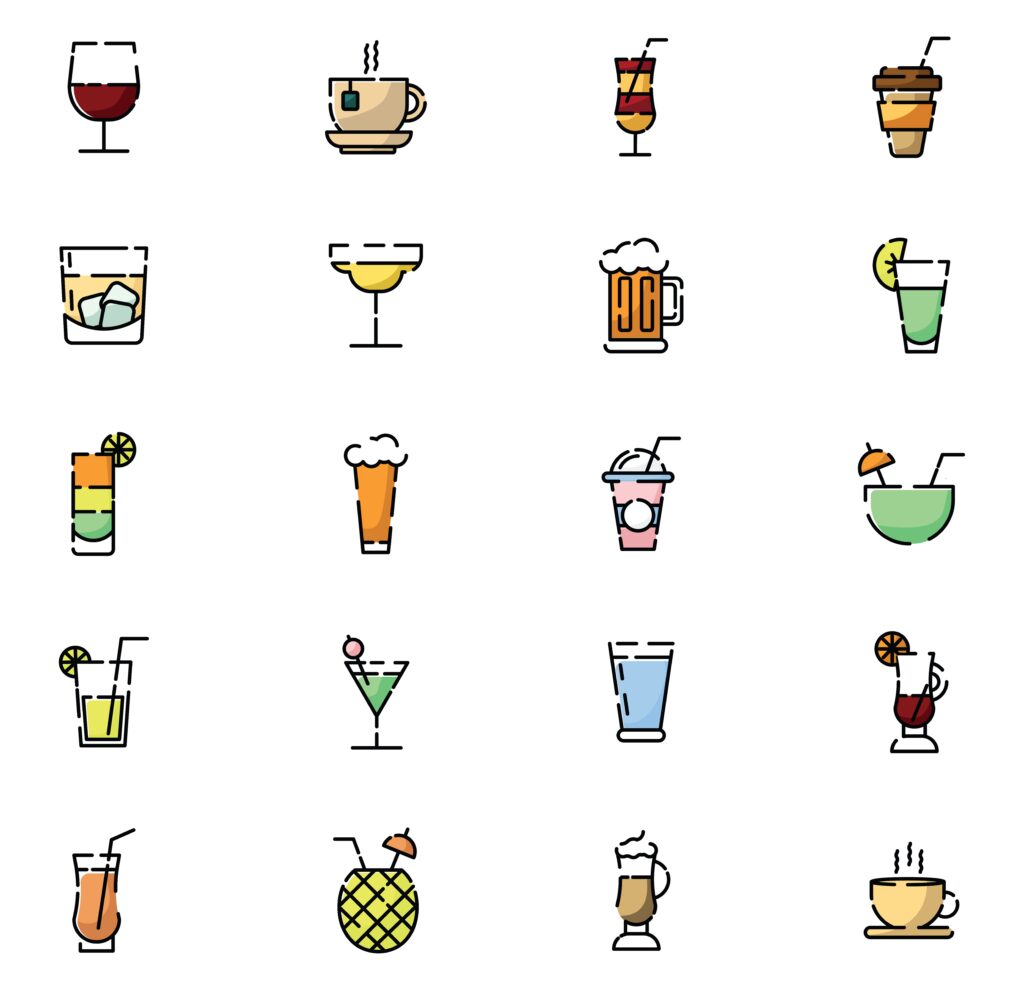 Cute Drinks Icons Set – MasterBundles