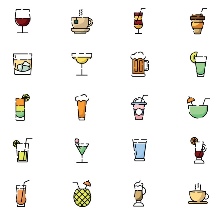 Cute Drinks Icons Set – MasterBundles