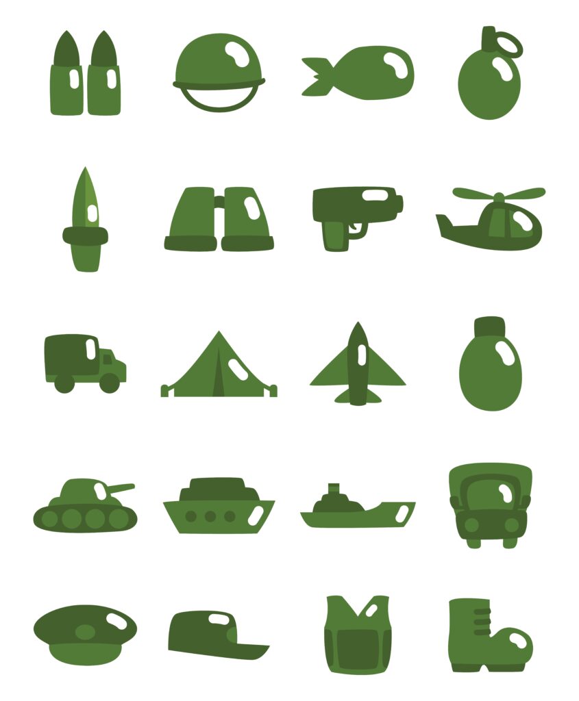 20 Green Military Icons Set – MasterBundles