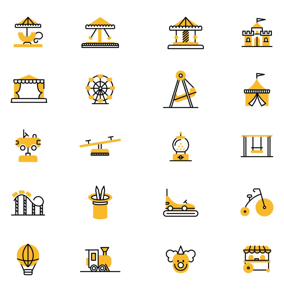 20 Amusement Circus Icons Set – MasterBundles