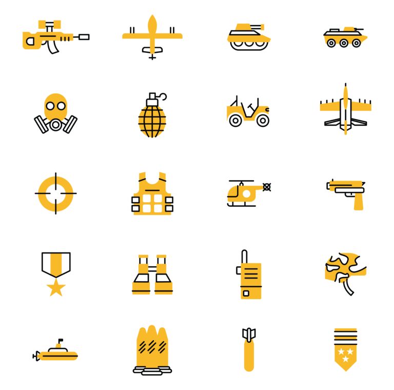 20 Army Military Icons Set – MasterBundles