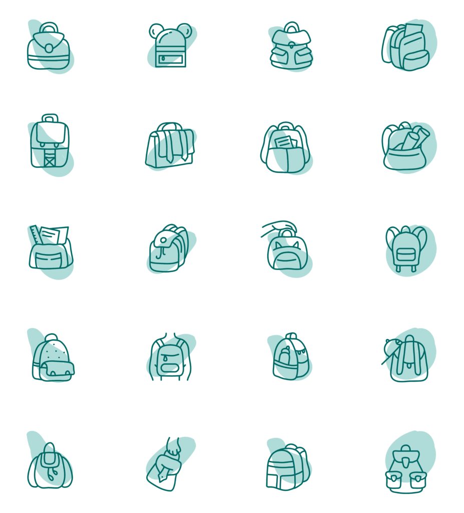 20 Minimal Backpack Icons Set – MasterBundles