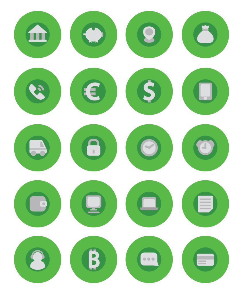 20 Green Banking Icons Set – MasterBundles