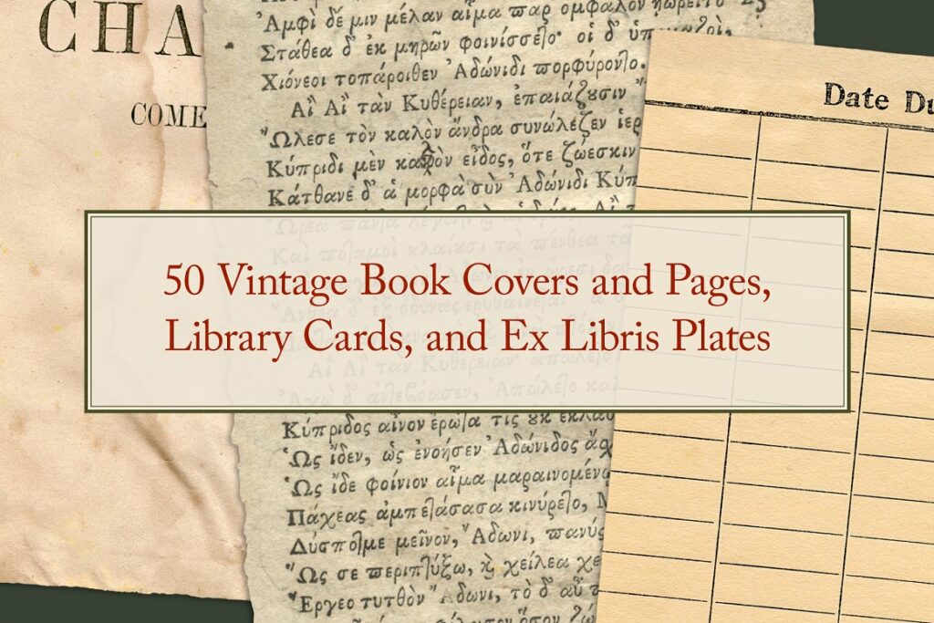50 Vintage Library Ephemera – MasterBundles