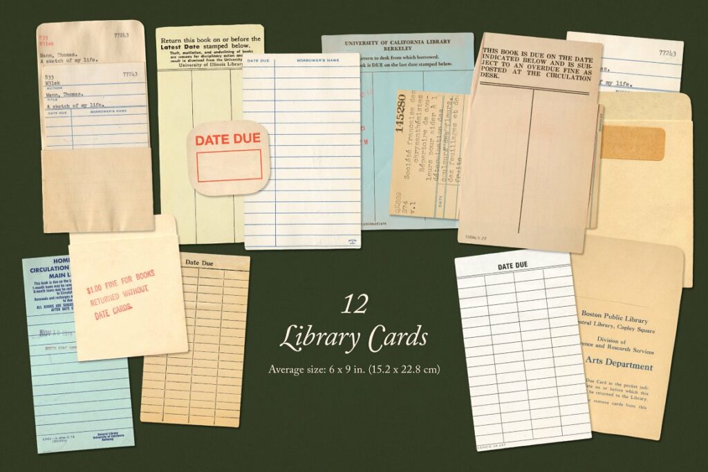 50 Vintage Library Ephemera – MasterBundles