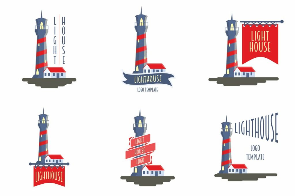 Lighthouse Set Of Vector Logos – MasterBundles