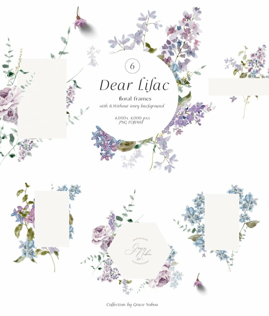 Floral Lilac Watercolor Collection – MasterBundles
