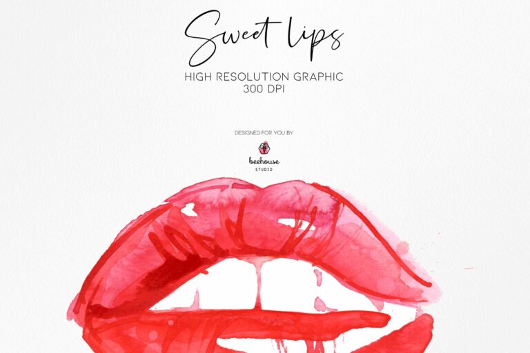 Sweet Lips Clipart Watercolor Kiss – MasterBundles