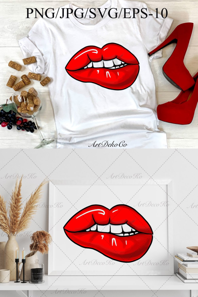 Lips SVG, Biting Lips, Lips PNG – MasterBundles