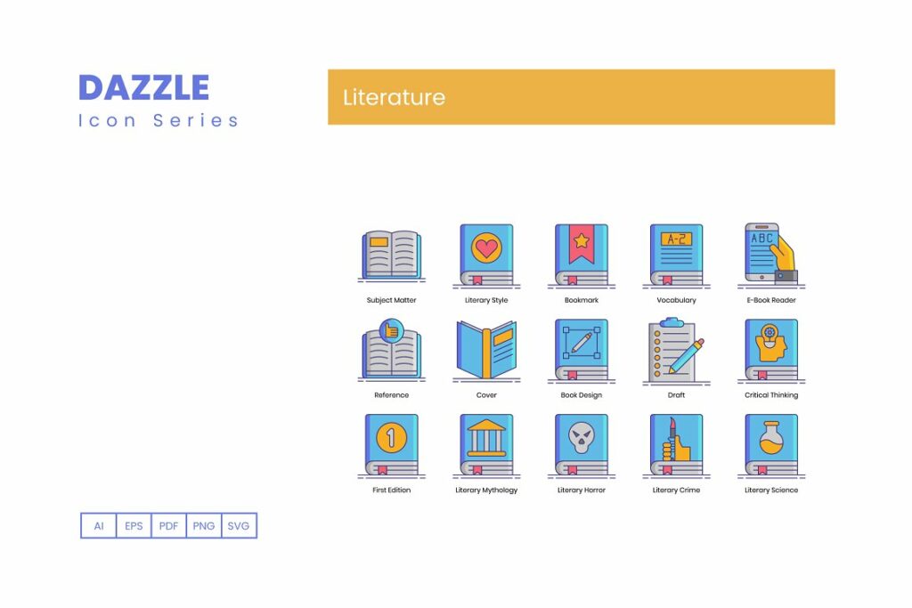 90 Literature Icons | Dazzle – MasterBundles