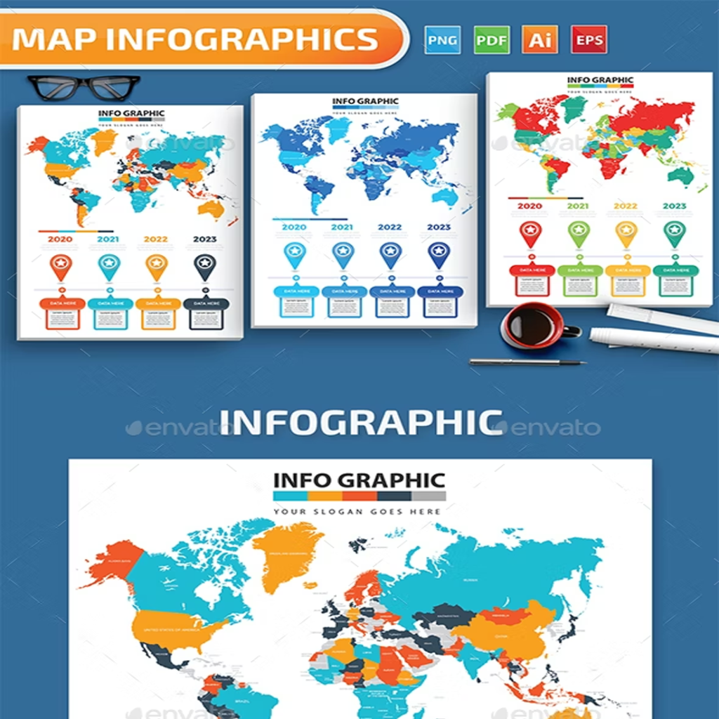 Maps Infographics Design – MasterBundles