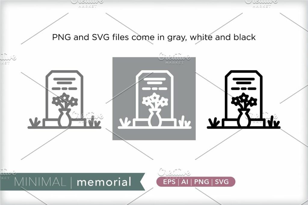 Minimal Memorial Icons – MasterBundles