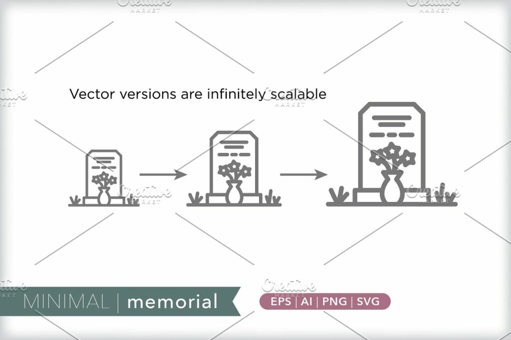Minimal Memorial Icons – MasterBundles