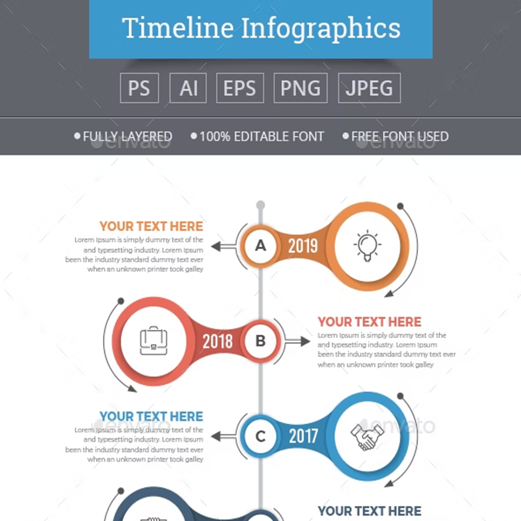 Modern Timeline Infographics – MasterBundles