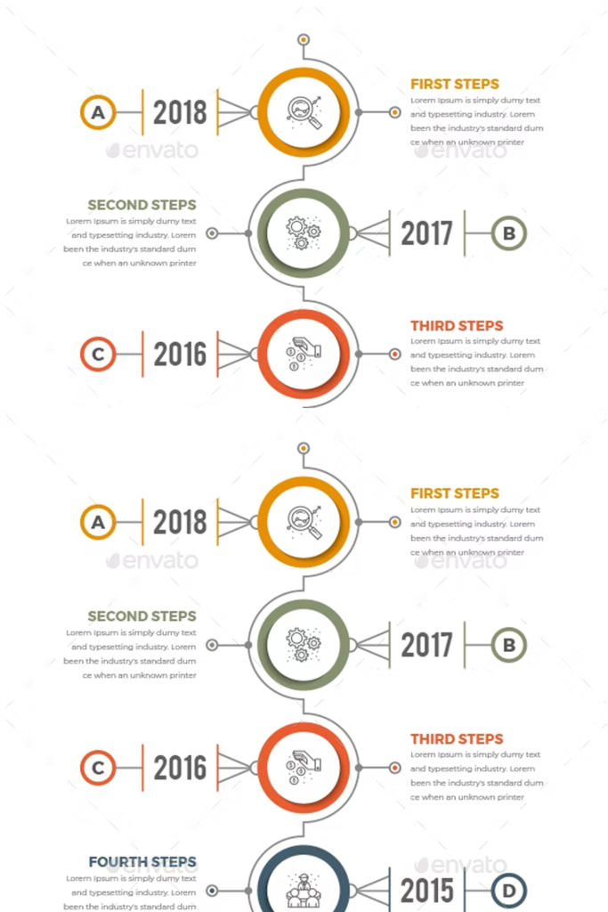 Modern Timeline Infographics – MasterBundles