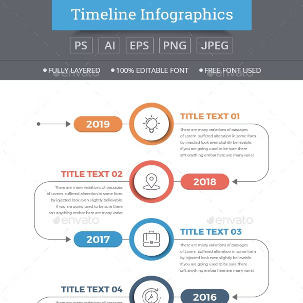 Modern Vertical Timeline Infographics – MasterBundles