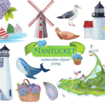 Nantucket Island Watercolor Map – MasterBundles