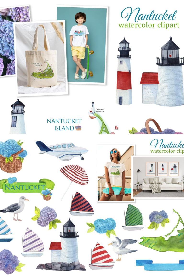 Nantucket Island Watercolor Map – MasterBundles