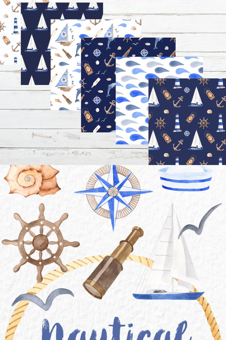 Nautical Set. Watercolor. – MasterBundles