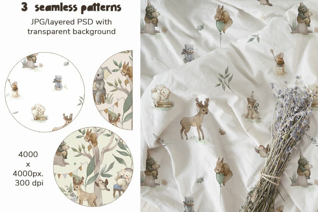 Watercolor Forest Boho Animal Set – MasterBundles