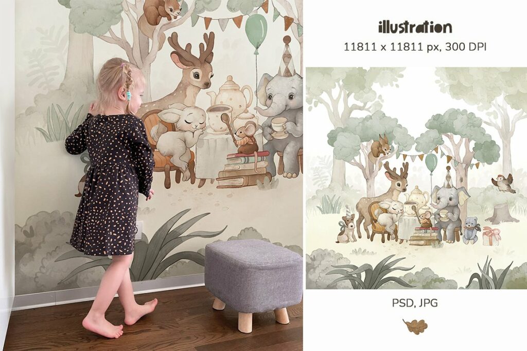 Watercolor Forest Boho Animal Set – MasterBundles