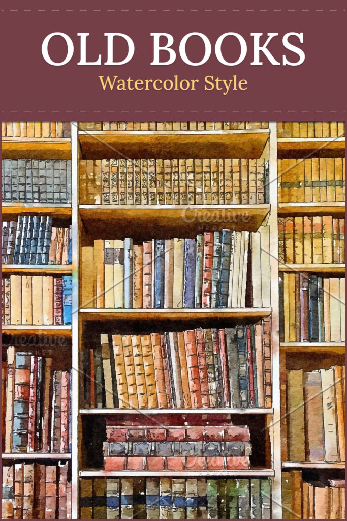 Old Books, Watercolor Style – MasterBundles