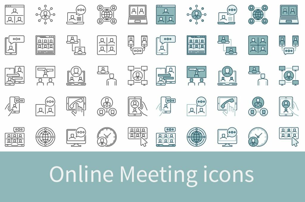 Online Meeting Icons Set – MasterBundles