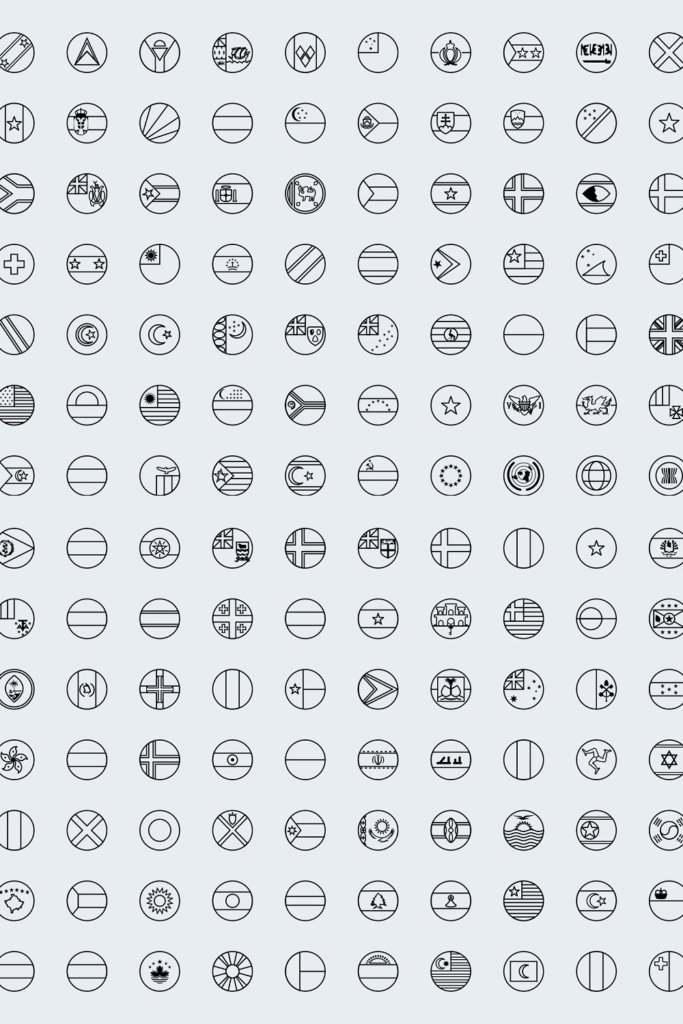 Outline Circular World Flags – MasterBundles