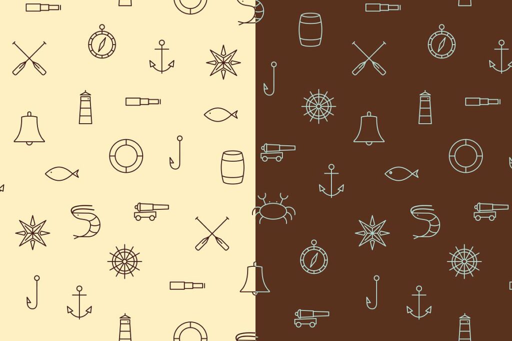 15 Ship & Sea Line Icons + Patterns – MasterBundles