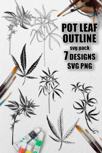 Pot Leaf Outline SVG – MasterBundles