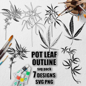 Pot Leaf Outline SVG – MasterBundles
