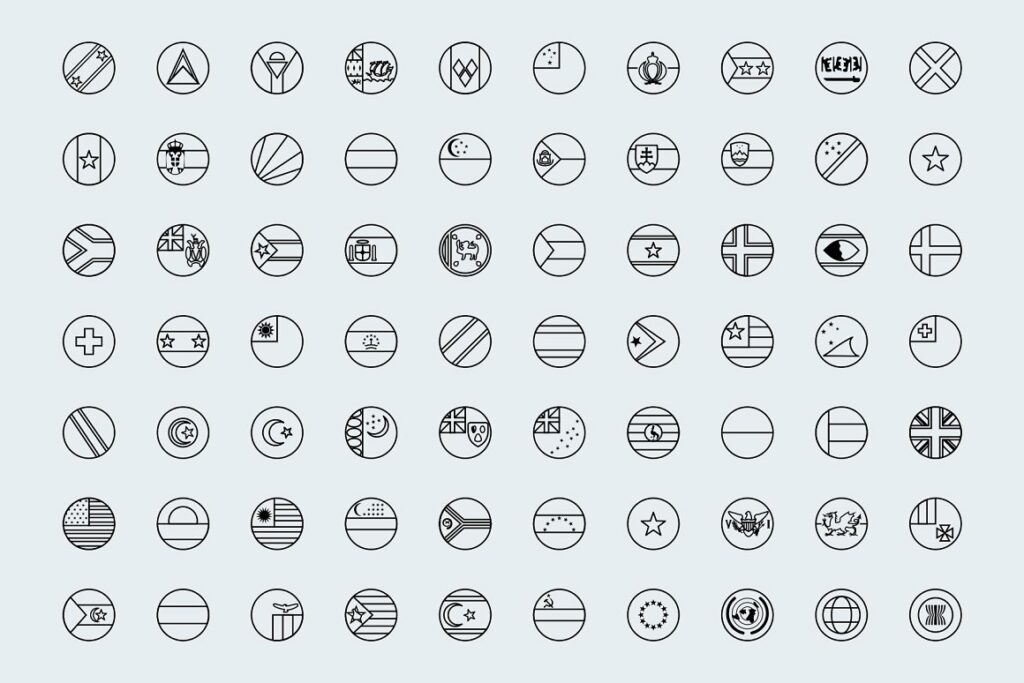 Outline Circular World Flags – MasterBundles