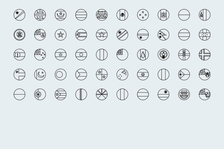 Outline Circular World Flags – MasterBundles
