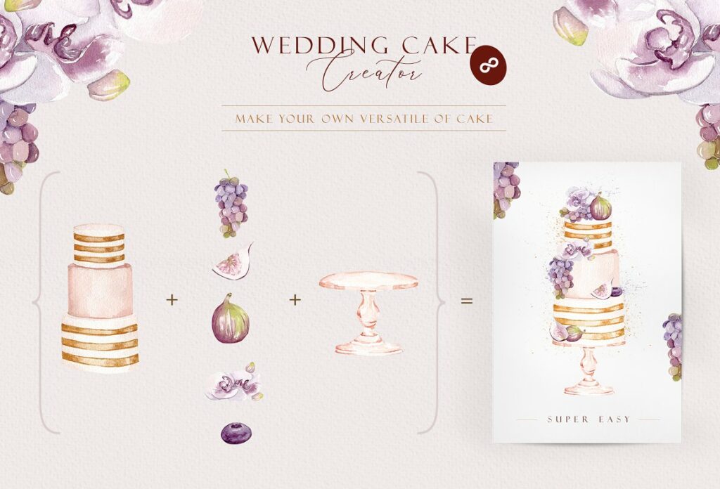 Watercolor Personalized Cake Creator – MasterBundles
