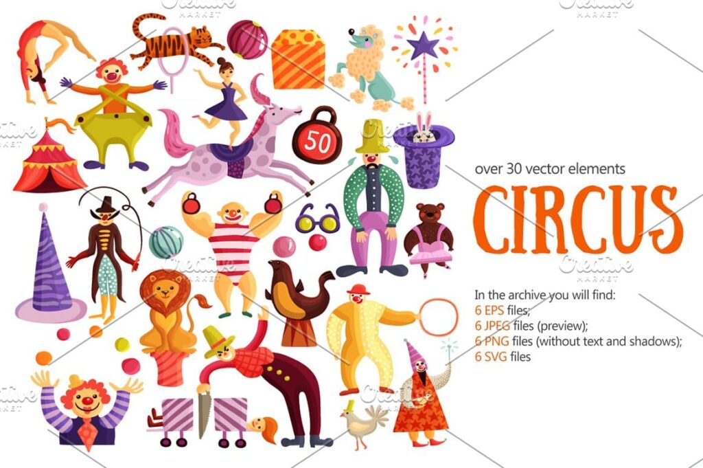 Circus Flat Set – MasterBundles