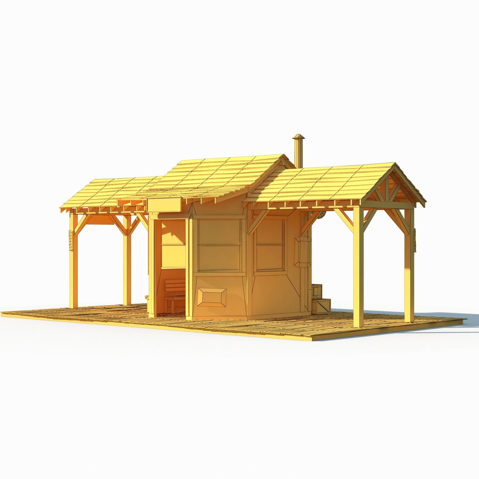 Western Train Station Low Poly – MasterBundles
