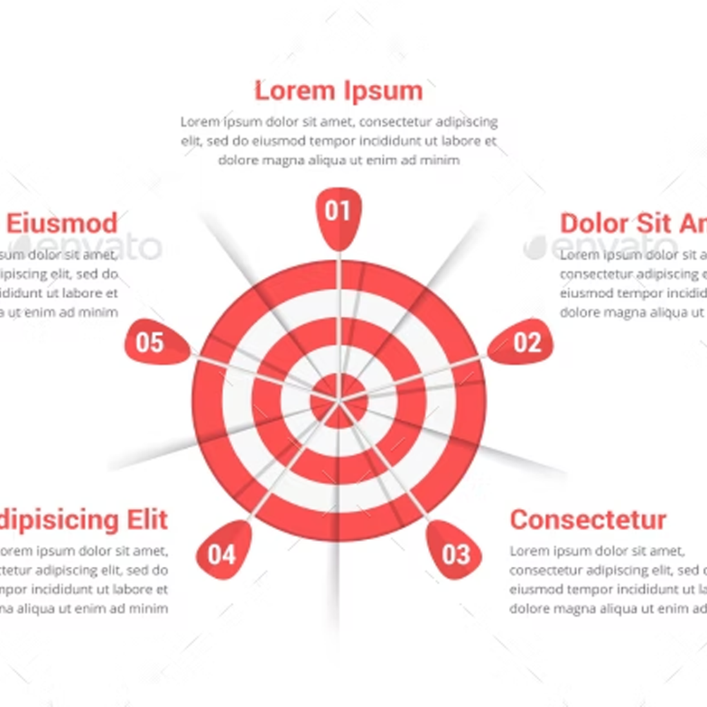 Red Target With Five Arrows – MasterBundles