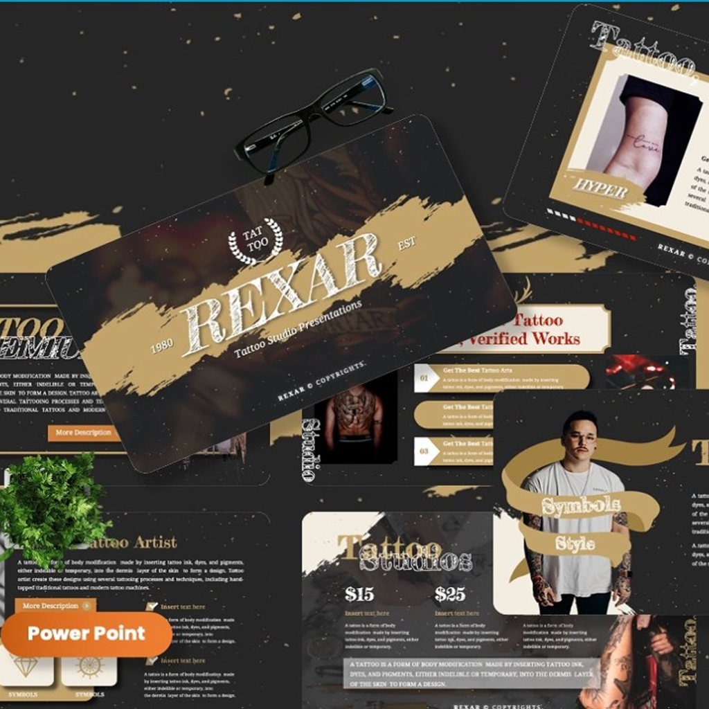 Rexar - Tattoo Studio Powerpoint – MasterBundles