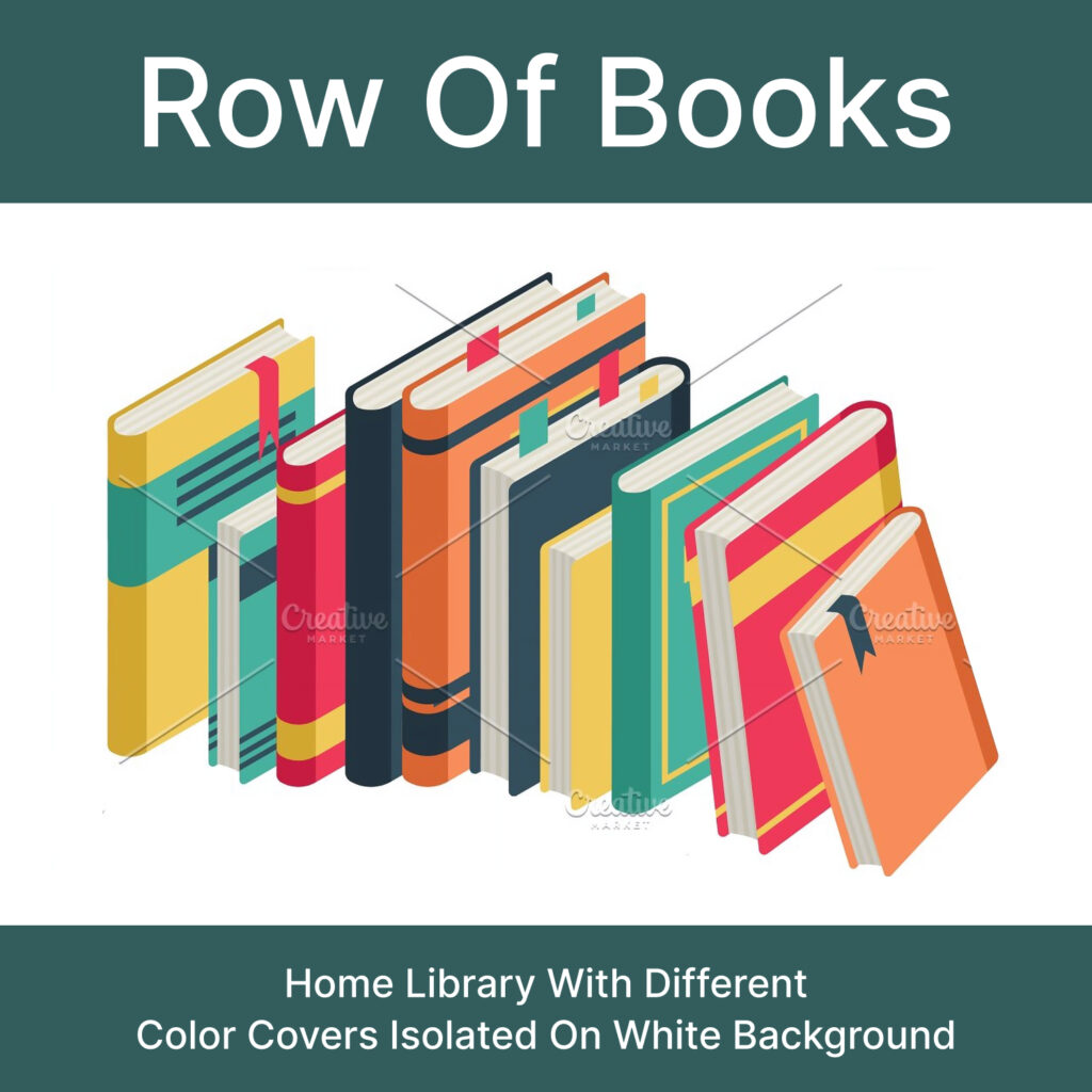 Row Of Books. Home Library – MasterBundles