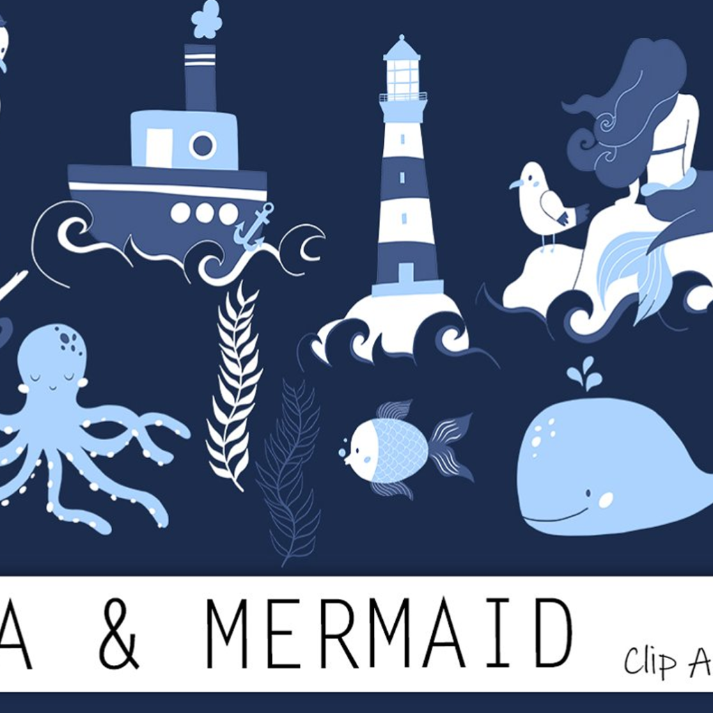Sea & Mermaid Clip Art Set – MasterBundles