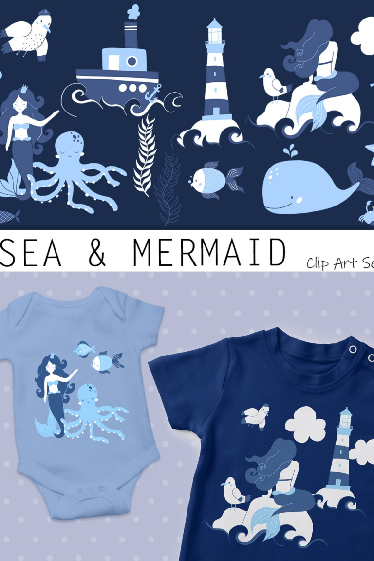 Sea & Mermaid Clip Art Set – MasterBundles