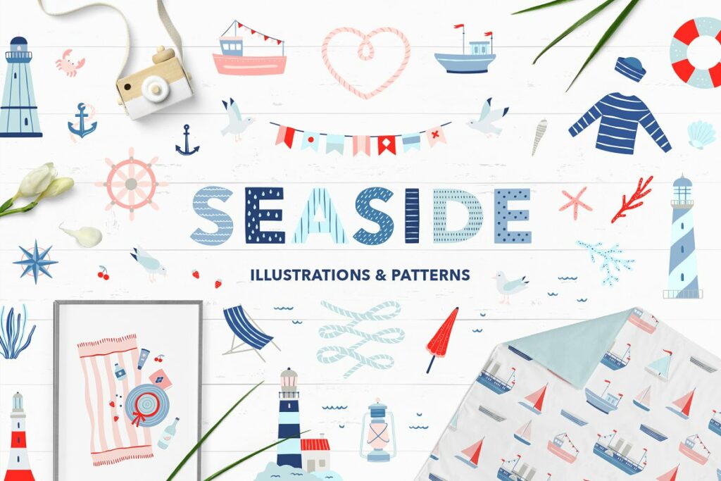 Seaside Illustrations & Patterns – MasterBundles