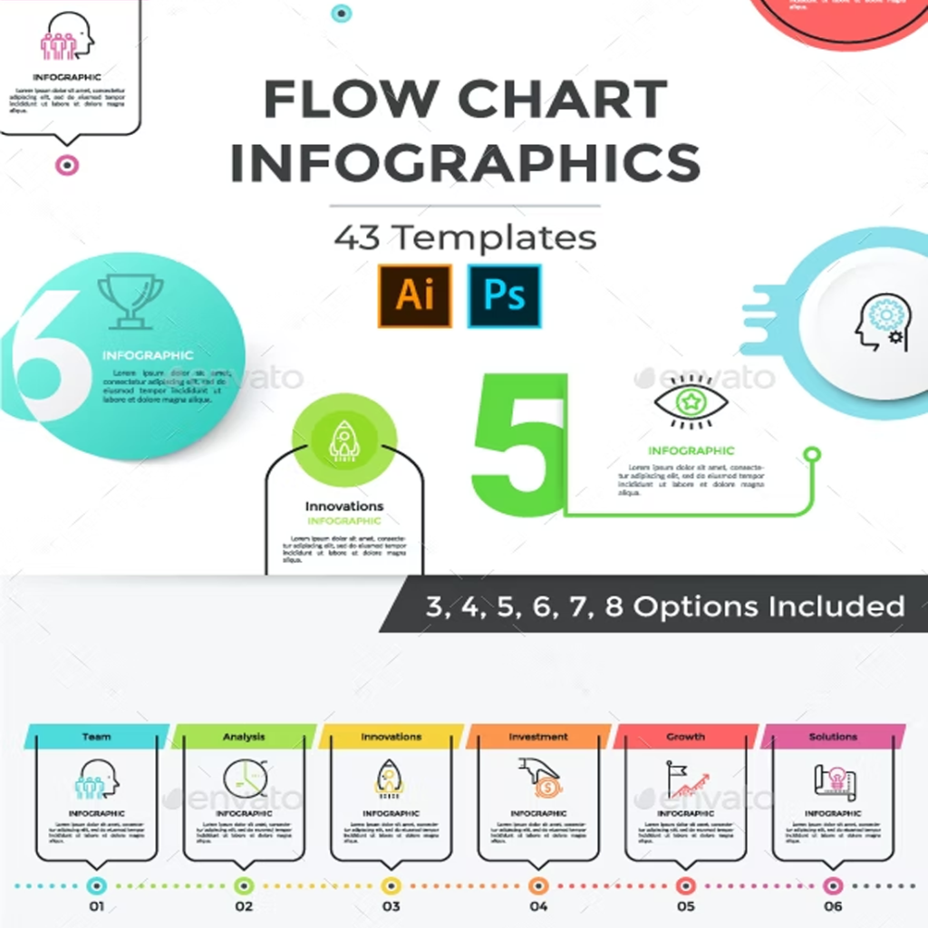 Set Of Flow Chart Infographics – MasterBundles
