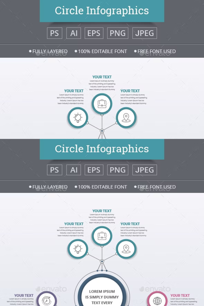 Simple Circle Infographics – MasterBundles