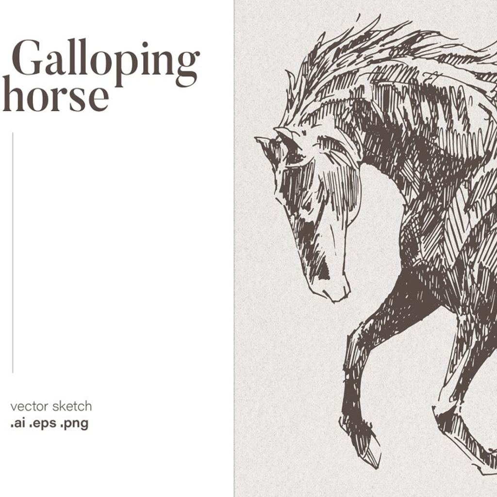 Sketch Of A Galloping Horse – MasterBundles