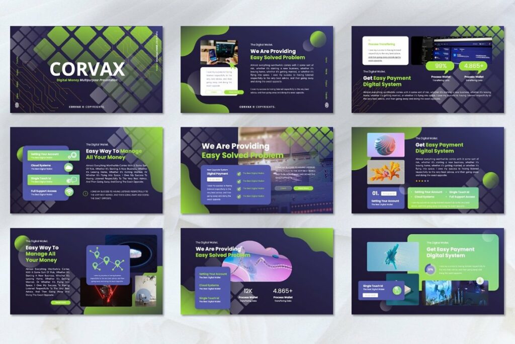 Corvax - Digital Money Powerpoint – MasterBundles