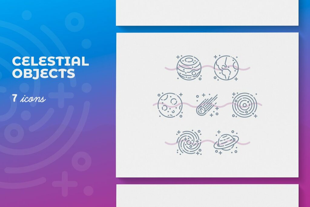 Space Exploration Line Art Icon Set – MasterBundles
