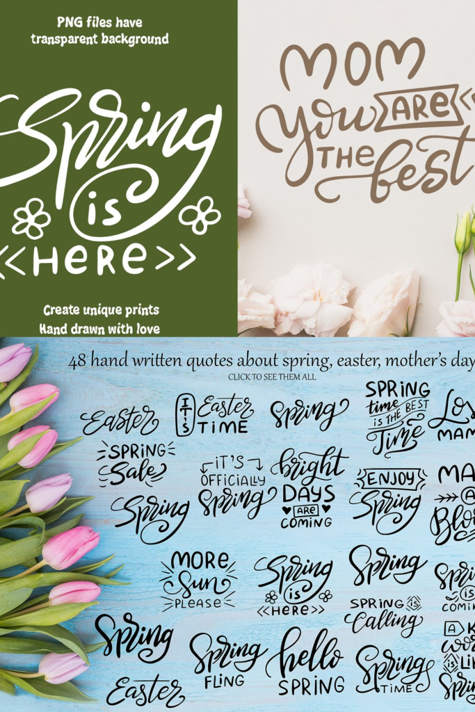 Spring Kit Lettering Clipart – MasterBundles
