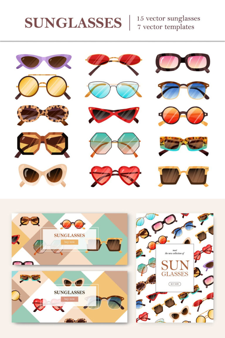 Sunglasses Set And Templates – MasterBundles