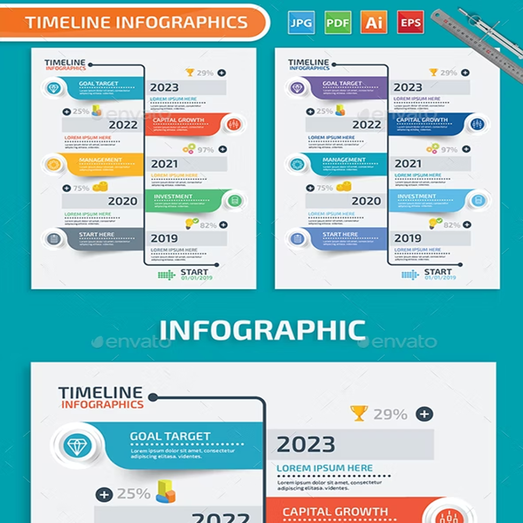 Creative Timeline Infographic – MasterBundles
